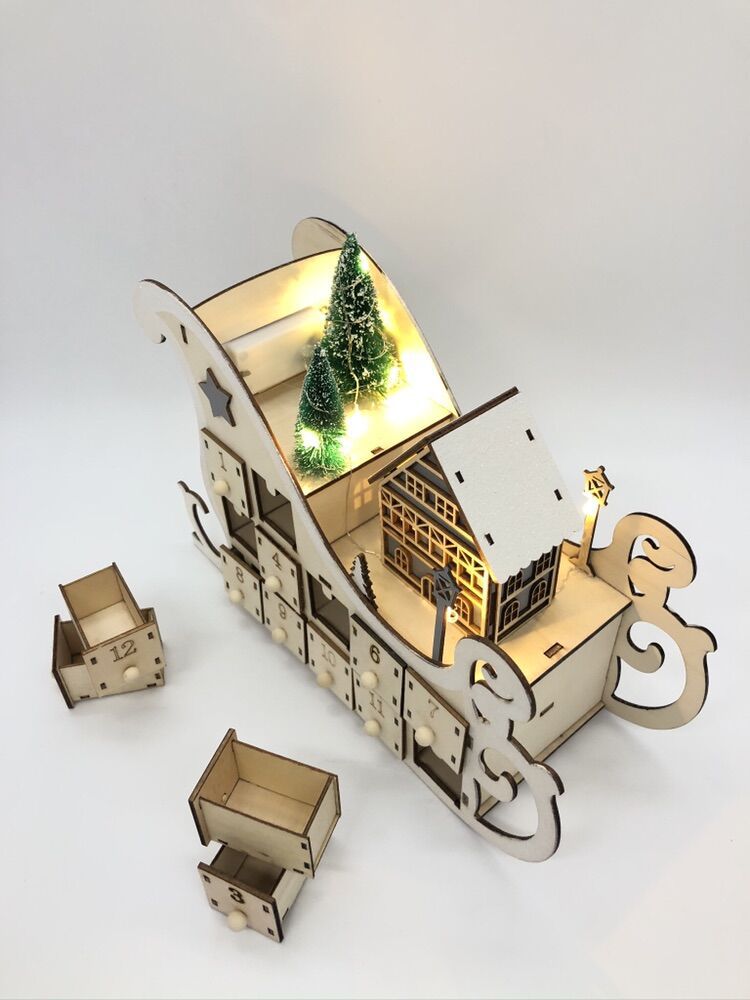 Christmas Calendar Cabinet Sleigh Model 24 Countdo... – Vicedeal