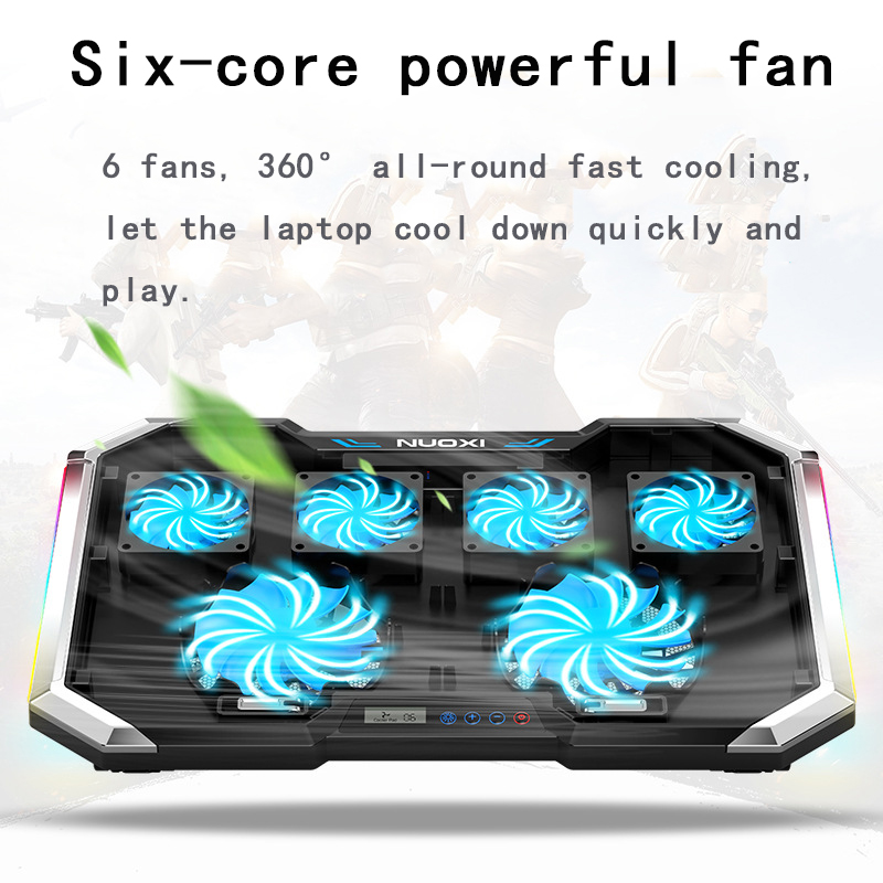 Nuoxi Gaming Laptop Cooler Zes Fan Led Screen Twee... – Vicedeal