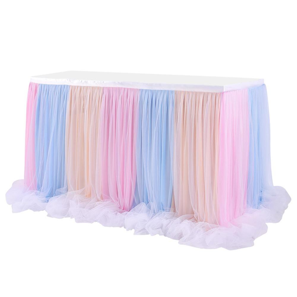 Long Thread Ribbon Table Skirt for Wedding Party D... – Grandado