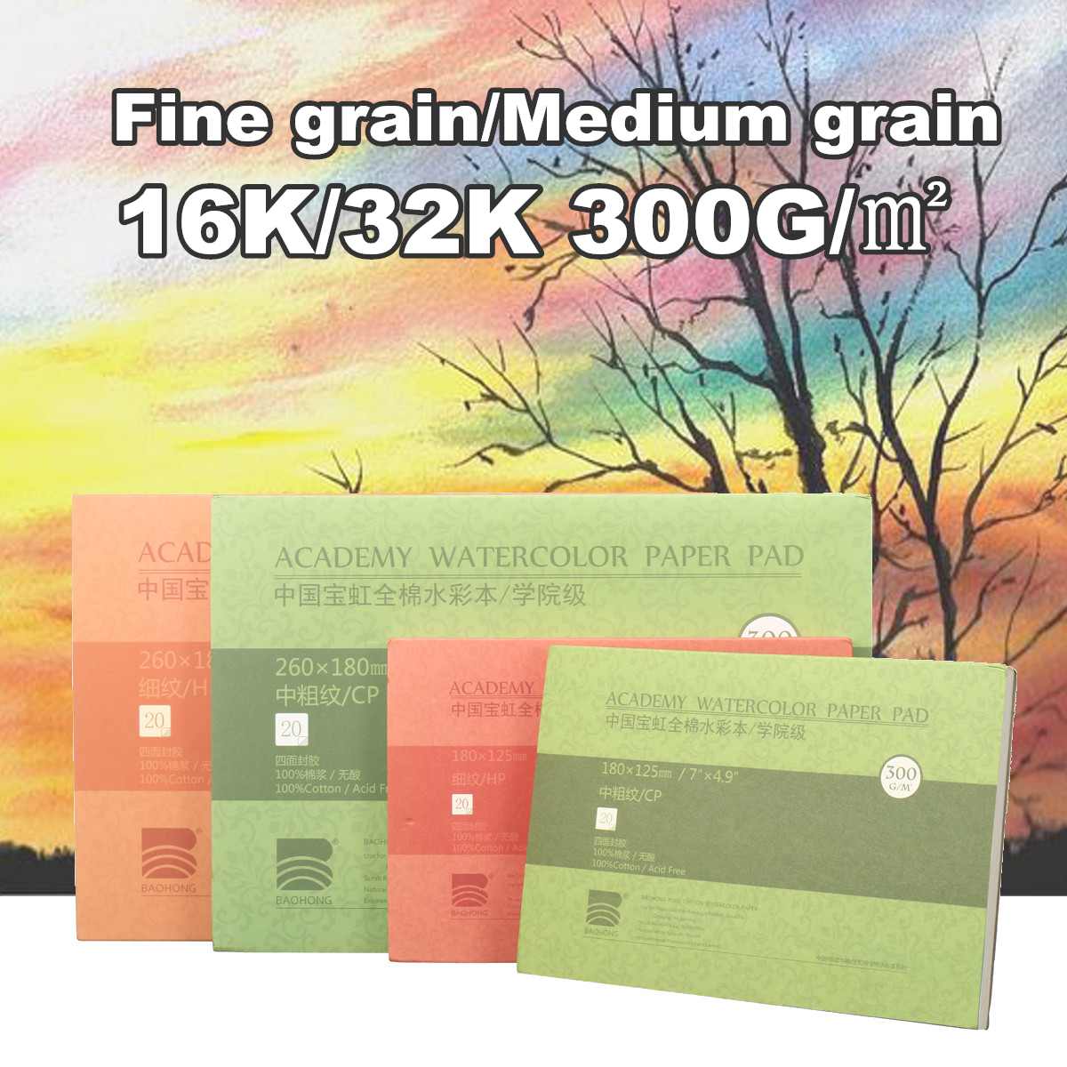 32K/16K Watercolor Paper Sheets Pad Hand Painted D... – Vicedeal
