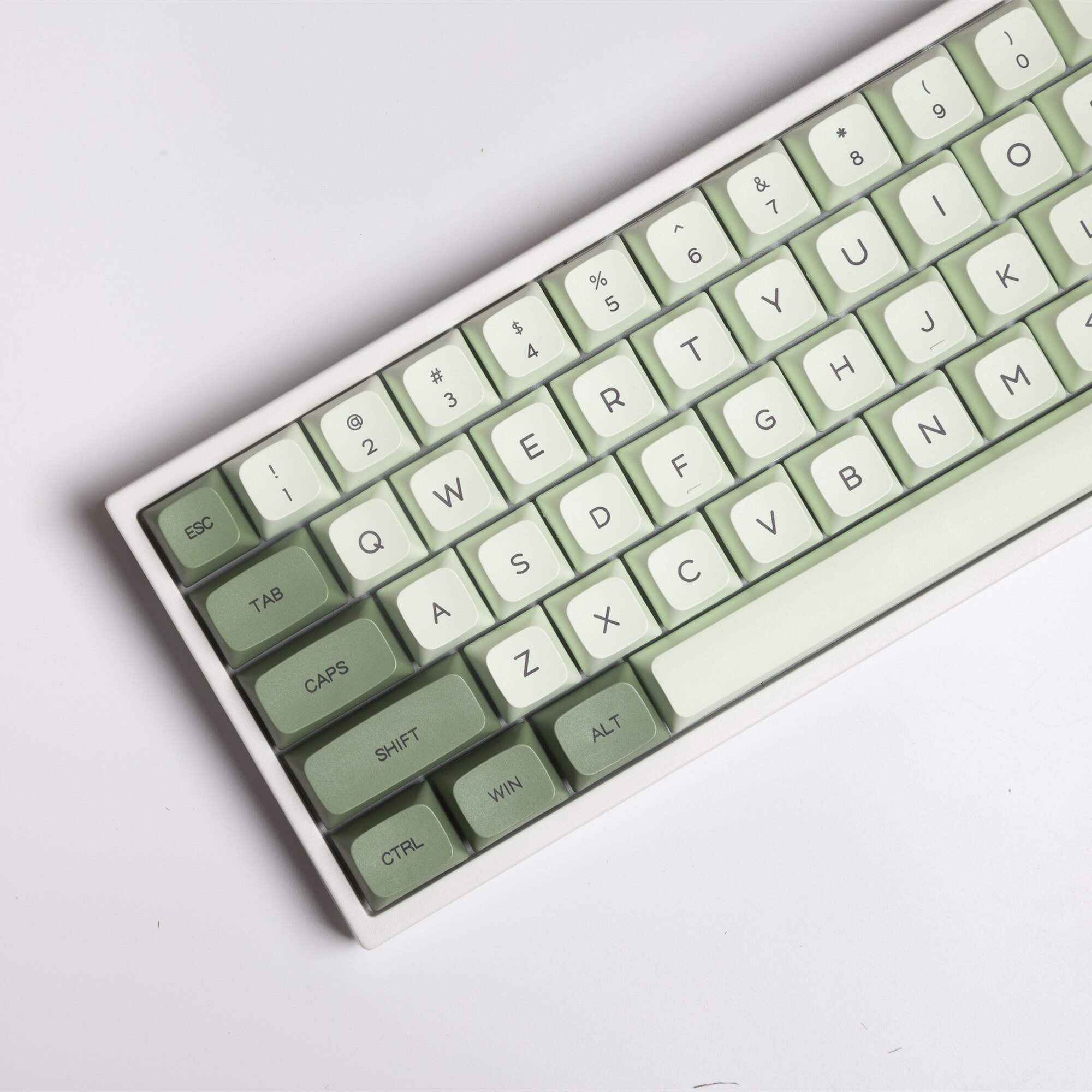 white and green color XDA profile keycap 124 dye s... – Vicedeal