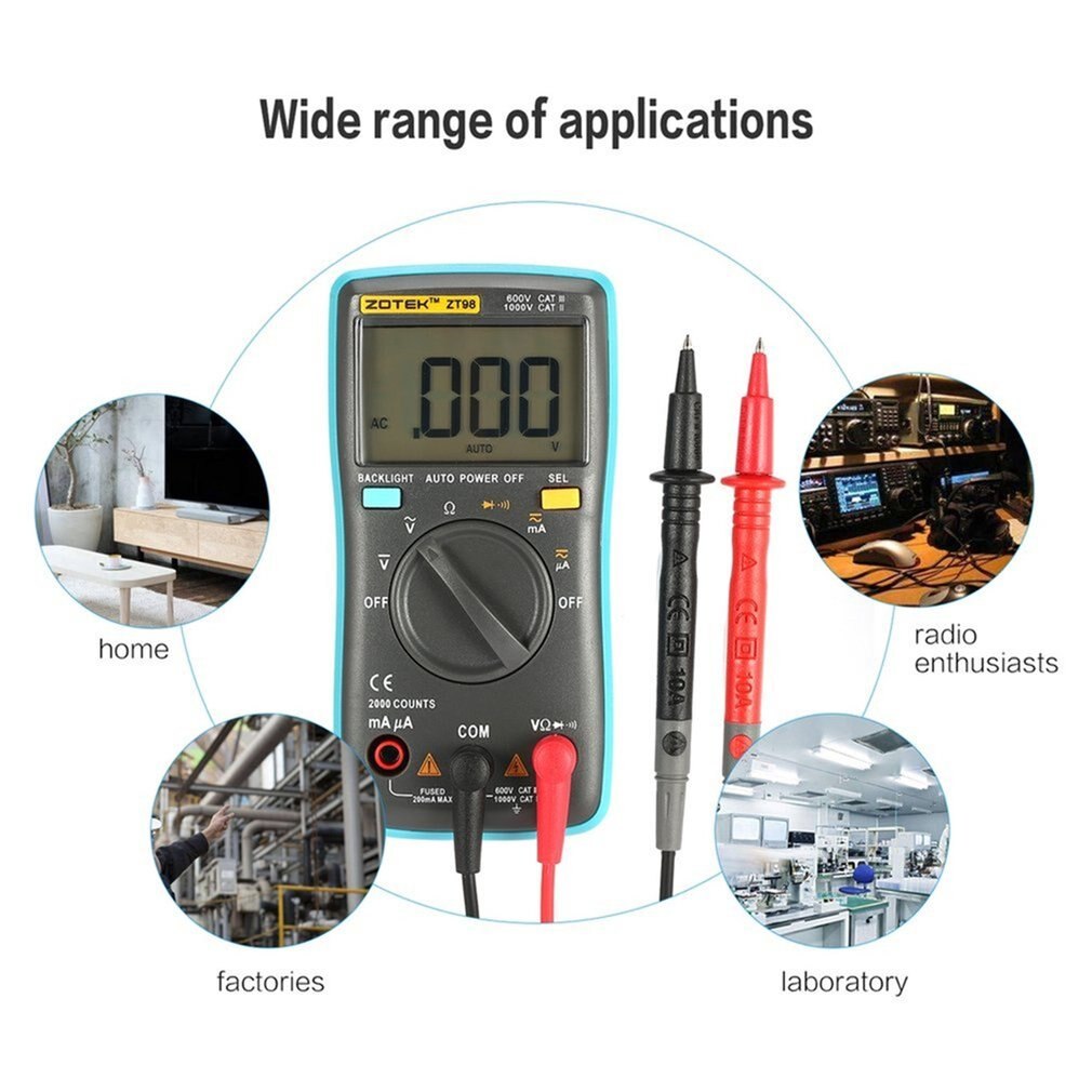 ZT98 Mini Auto Range Digitale Multimeter 1999 Telt... – Grandado