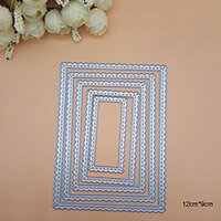 Nesting Die Scalloped Scallop Stitched Rectangle O... – Grandado