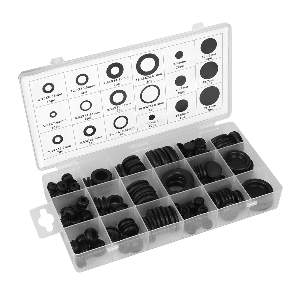 grommet 125Pcs Rubber Grommet Assortment Kit Elect... – Vicedeal