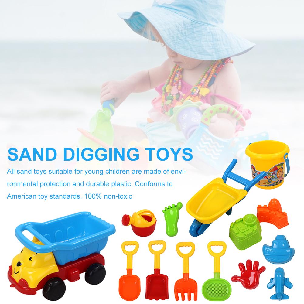 15 Pcs Beach Sand Toys Set With Bucket Shovels Sum... – Grandado
