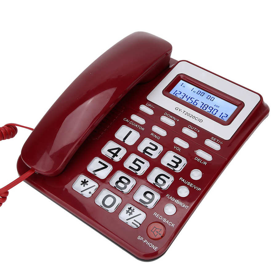 Home Landline Phone Desktop Corded Fixed Telephone... – Grandado