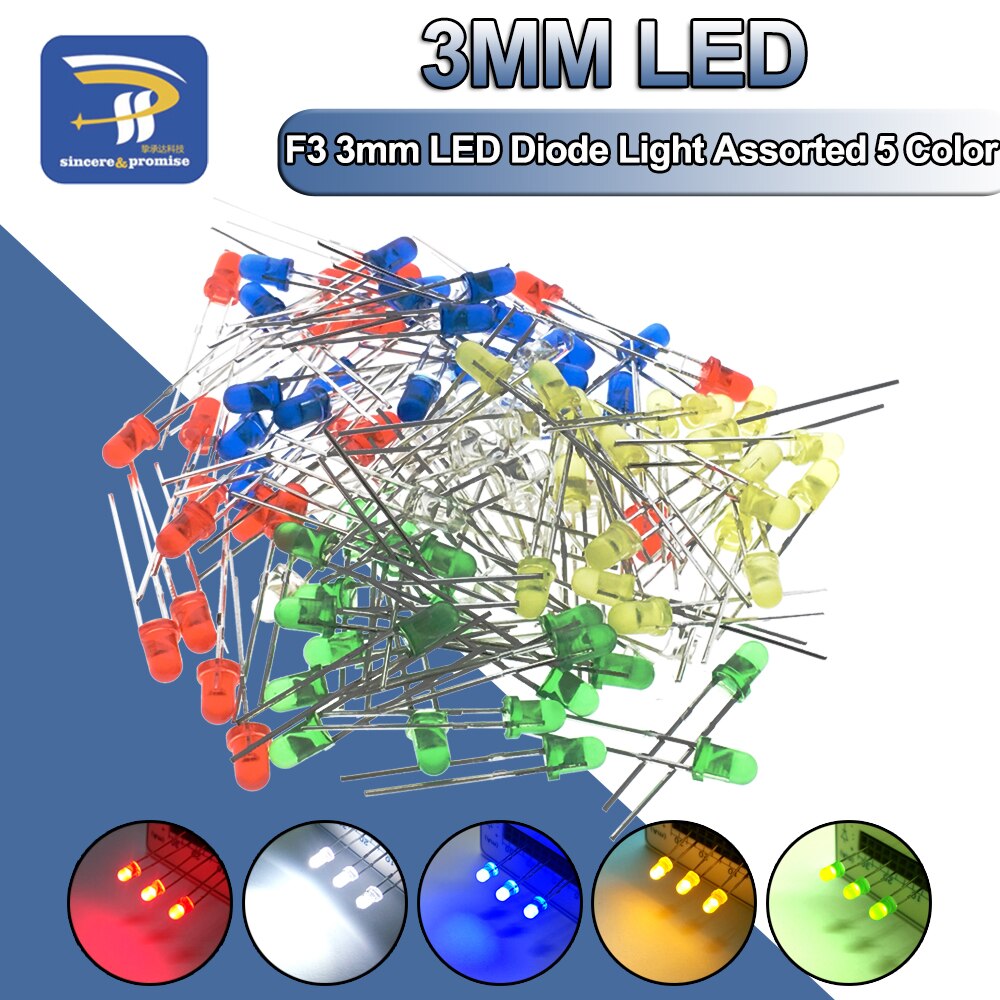 5 Kleuren * 20Pcs = 100Pcs/1 Kleur = 100Pcs F3 3Mm... – Vicedeal