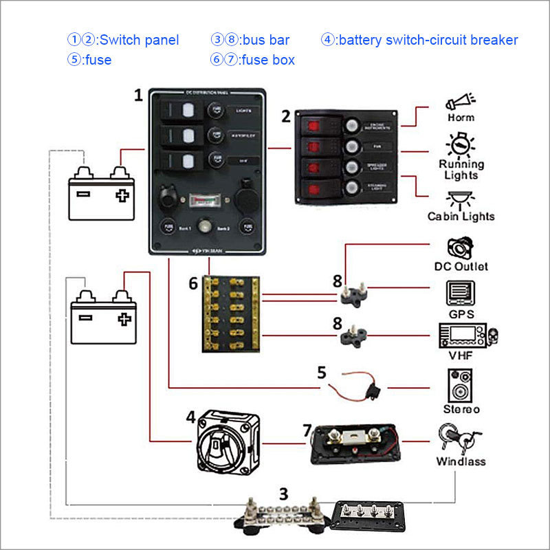 M6 M8 48V Junction Block Bus Bar 5/16" Terminal Bl... – Grandado