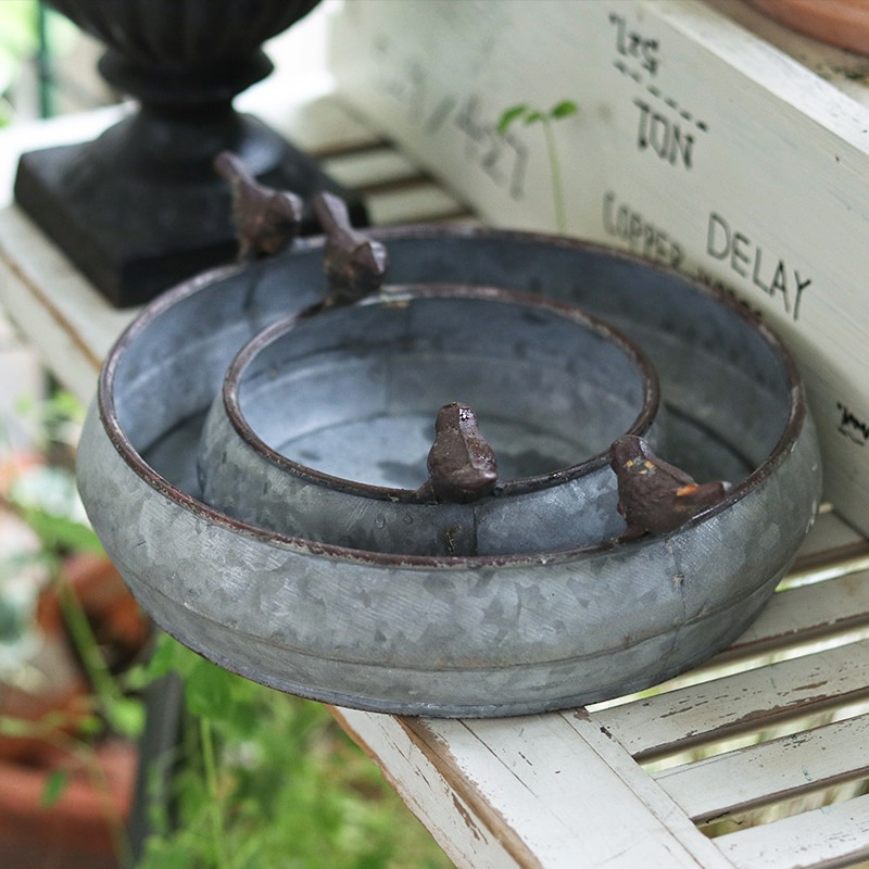 Stack 2 Stuks Retro Vintage Gegalvaniseerd Zink Po... – Grandado