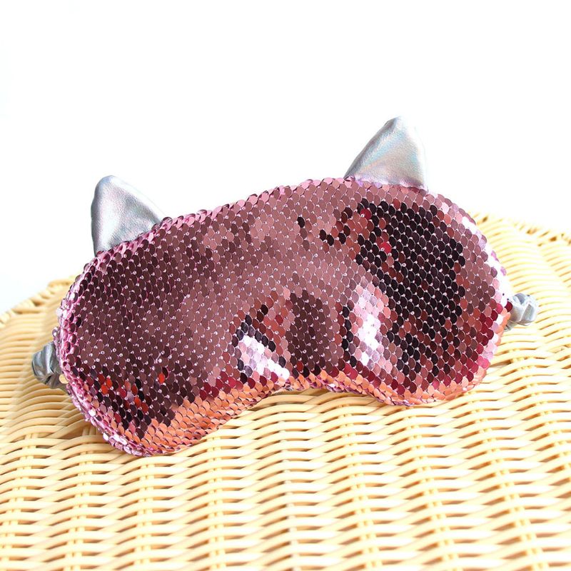 Women Cute Cat Ear Cartoon Sleeping Eye Mask Glitt... – Vicedeal