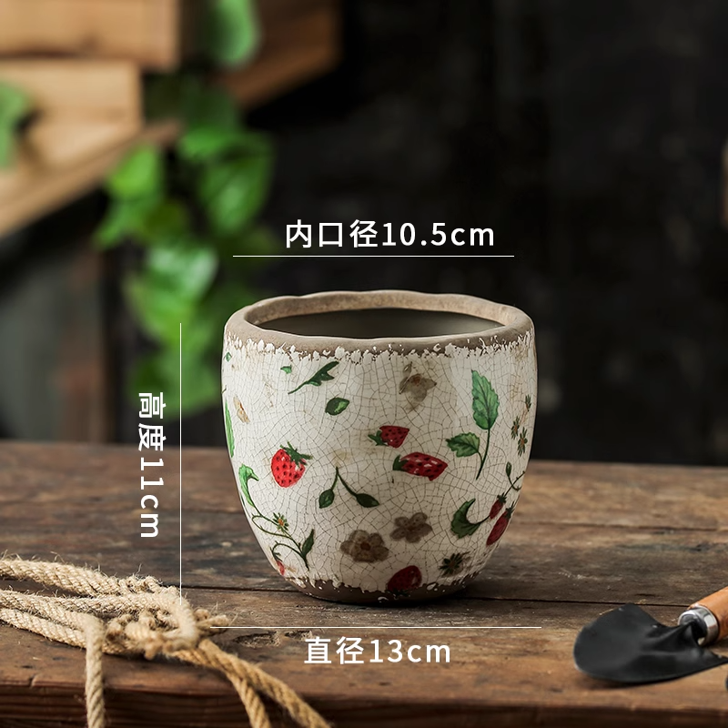 Retro Ceramic Flower Pots Indoor Porous and Breath... – Grandado