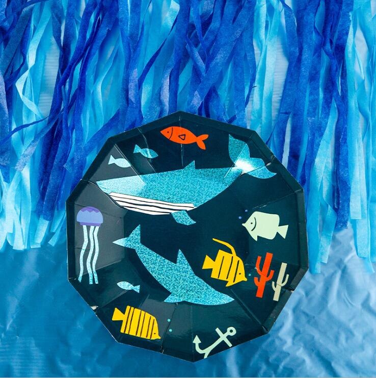 8PCS/Set Cartoon Shark Disposable Tableware Sea An... – Grandado