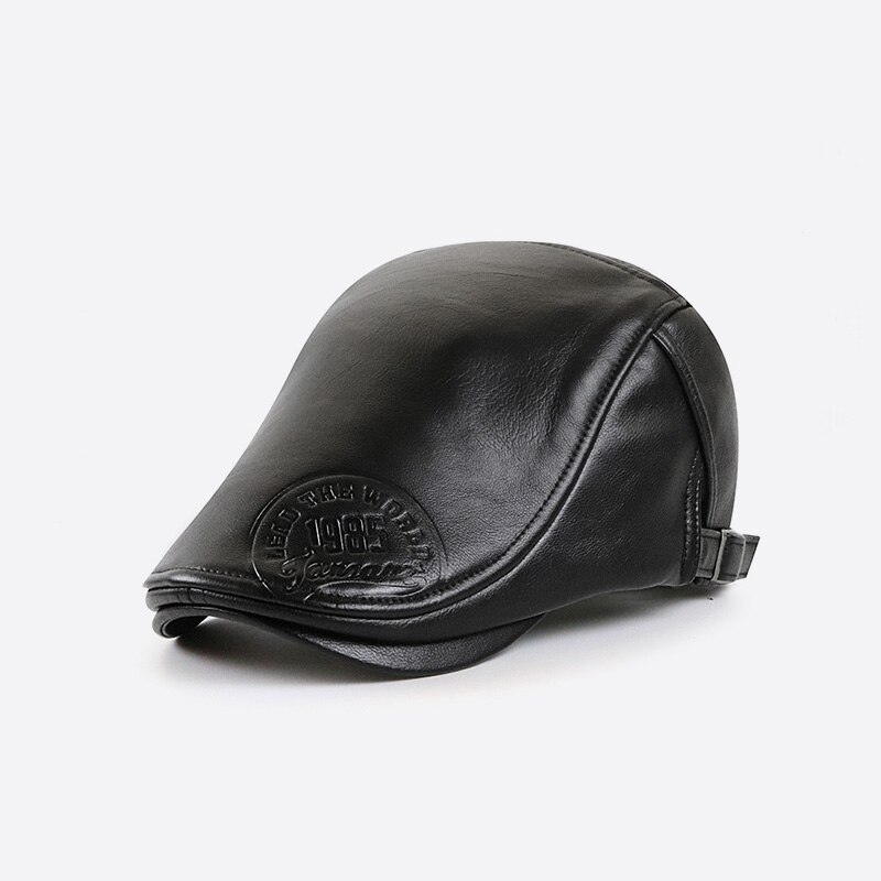 JAMONT PU Leather Newsboy Cap Winter Berets Male W... – Grandado