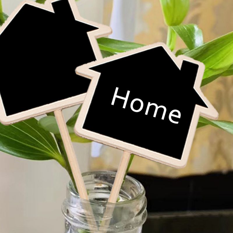 10Pcs Potted Plants Message Board Chalkboard Black... – Grandado