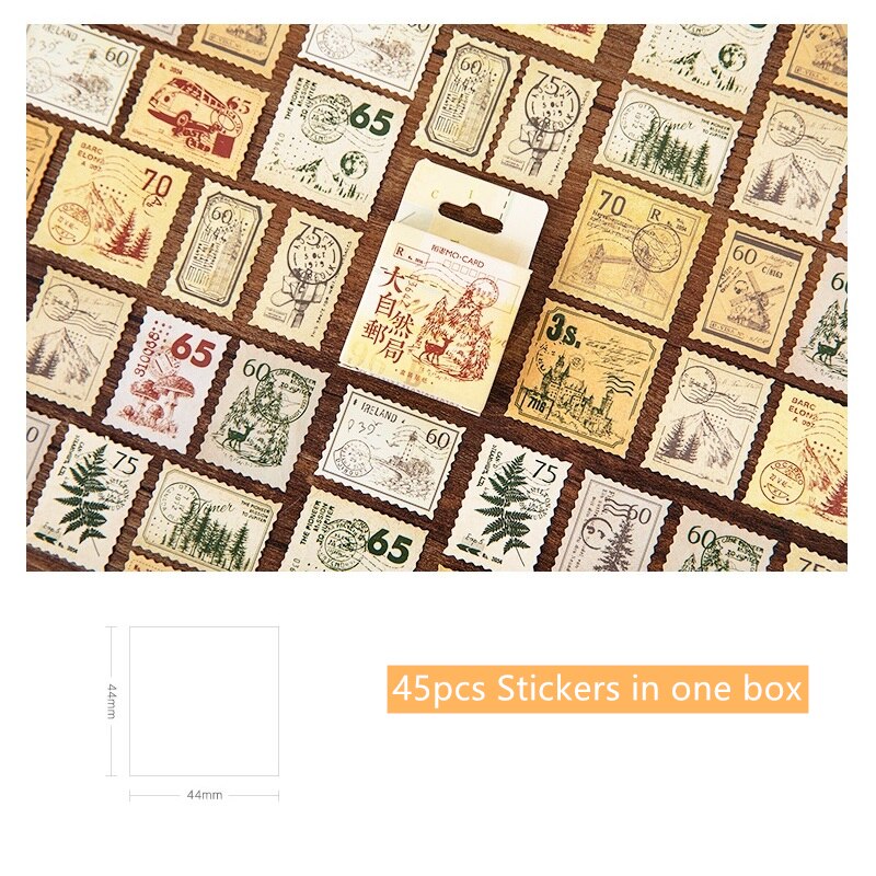 45Pcs Natuur Bos Post Stickers Set Vintage Postzeg... – Vicedeal