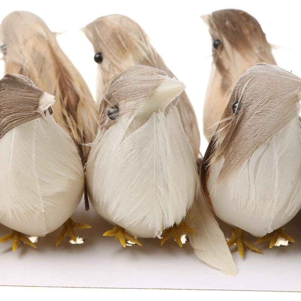 12Pcs Cute Small Artificial Feather Bird Christmas... – Grandado