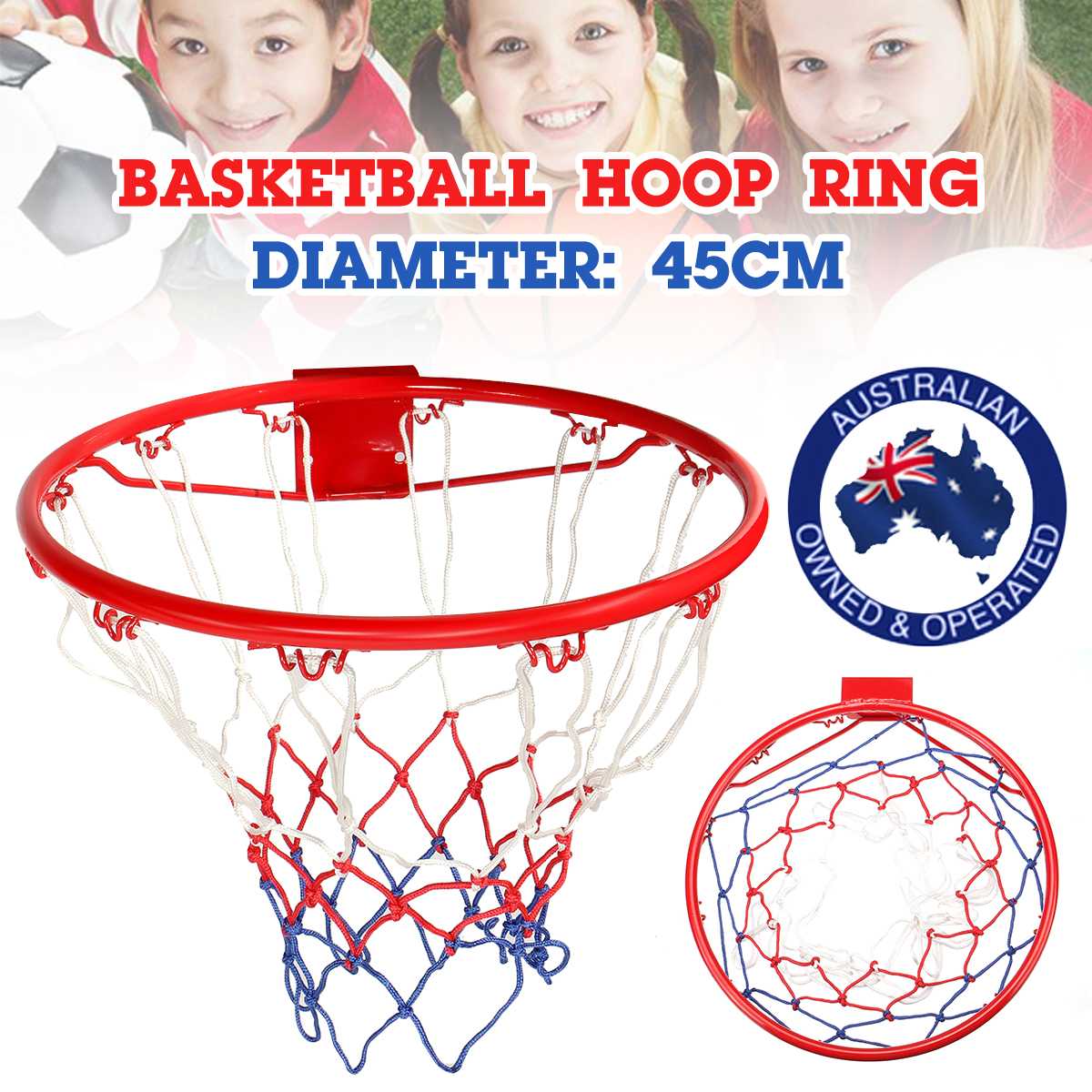 45cm Basketball Hoop Netting Wall Mounted Metal Ri... – Grandado