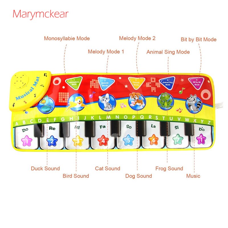 70x27CM Baby Piano Keyboard Play Mat Music Carpets... – Grandado
