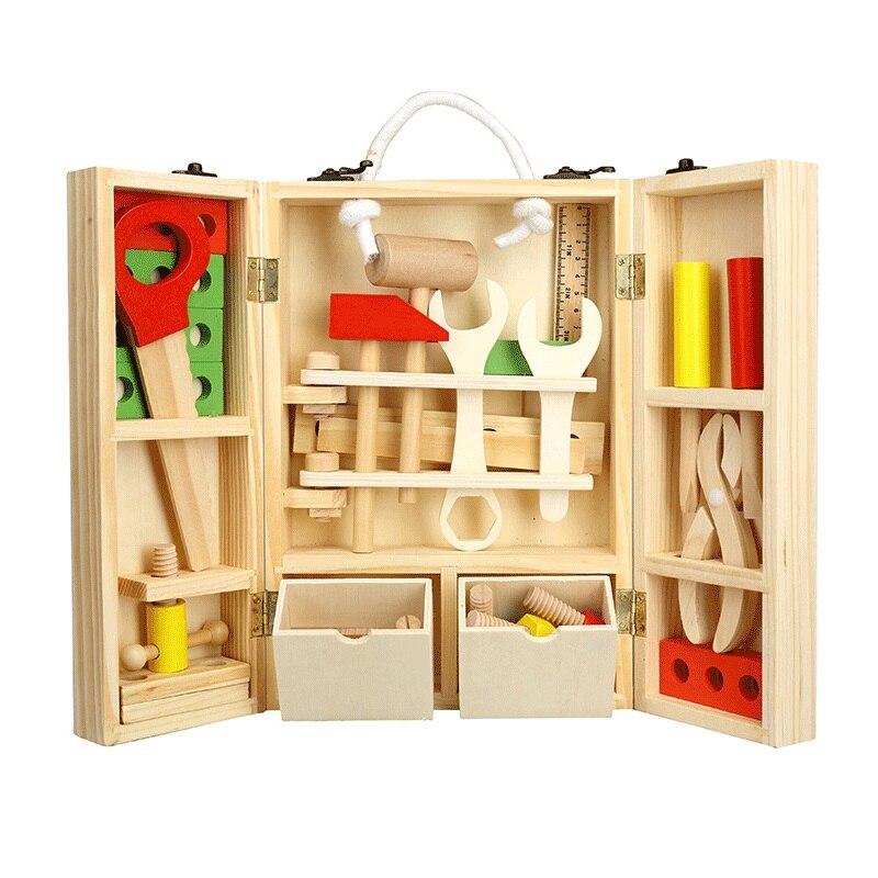 Holz Toolbox Set Kombination Pretend Reparatur DIY... – Vicedeal