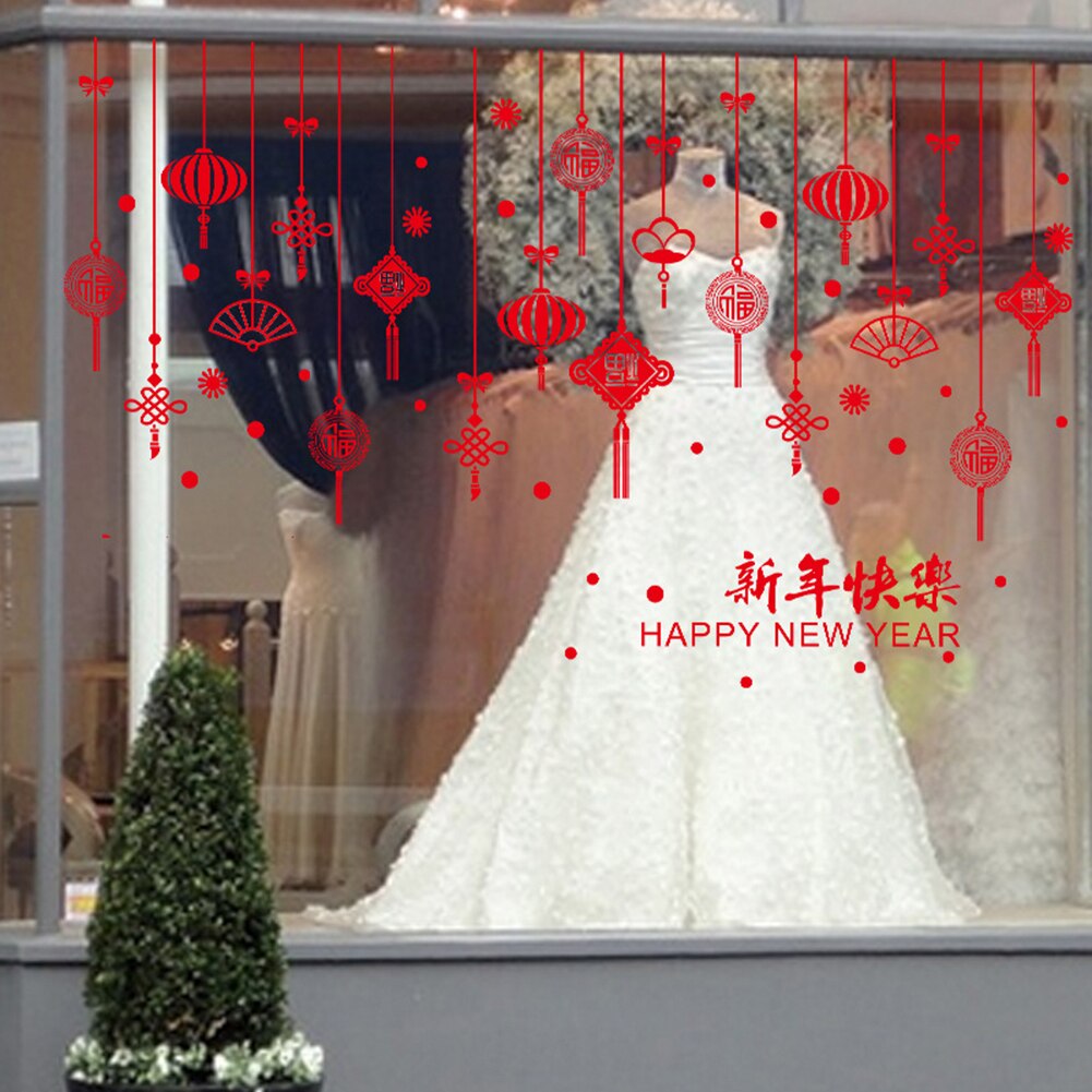 Chinese Year Window Stickers Blessing Lantern Deca... – Grandado