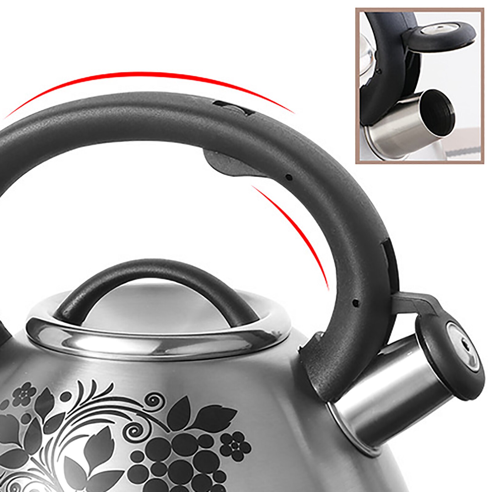 3L Teapot Stainless Steel Kettle High Whistling Po... – Grandado
