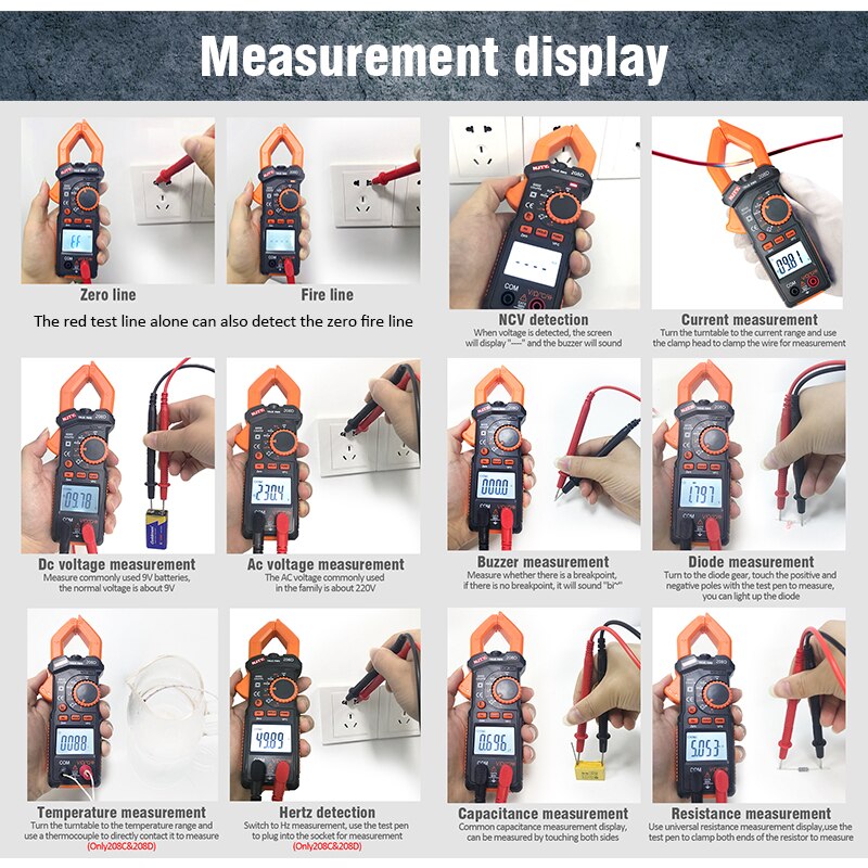 Digital Clamp Meter DC/AC Current 4000 Counts Mult... – Grandado