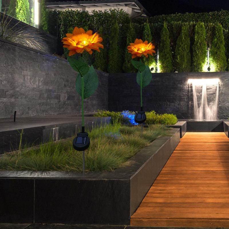 Outdoor Solar Power LED Simulation Sunflower Light... – Grandado