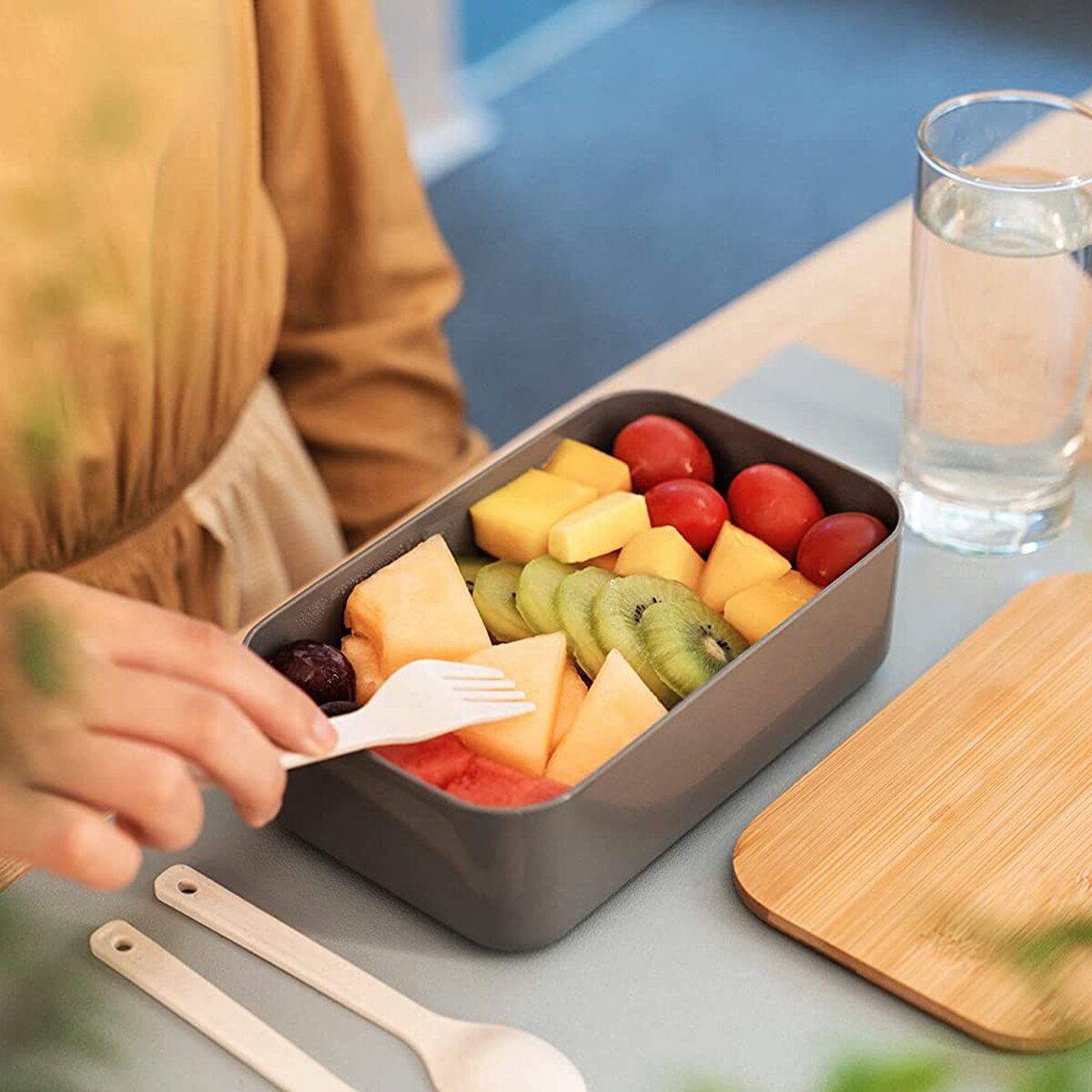 Bento Lunch Box with Bamboo Lid for Adults/Kids Le... – Grandado
