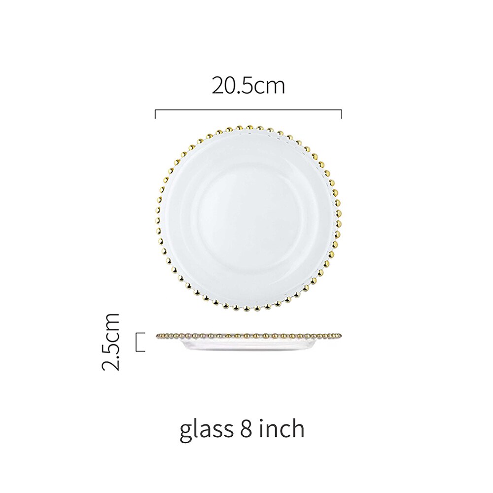 Retro Ceramic Dinner Plate Glass Saucer Fruit Cake... – Vicedeal