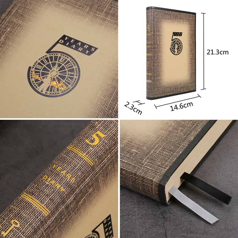 1 PC Five Years Diary A5 Hardcover Notebook Wood G... – Grandado