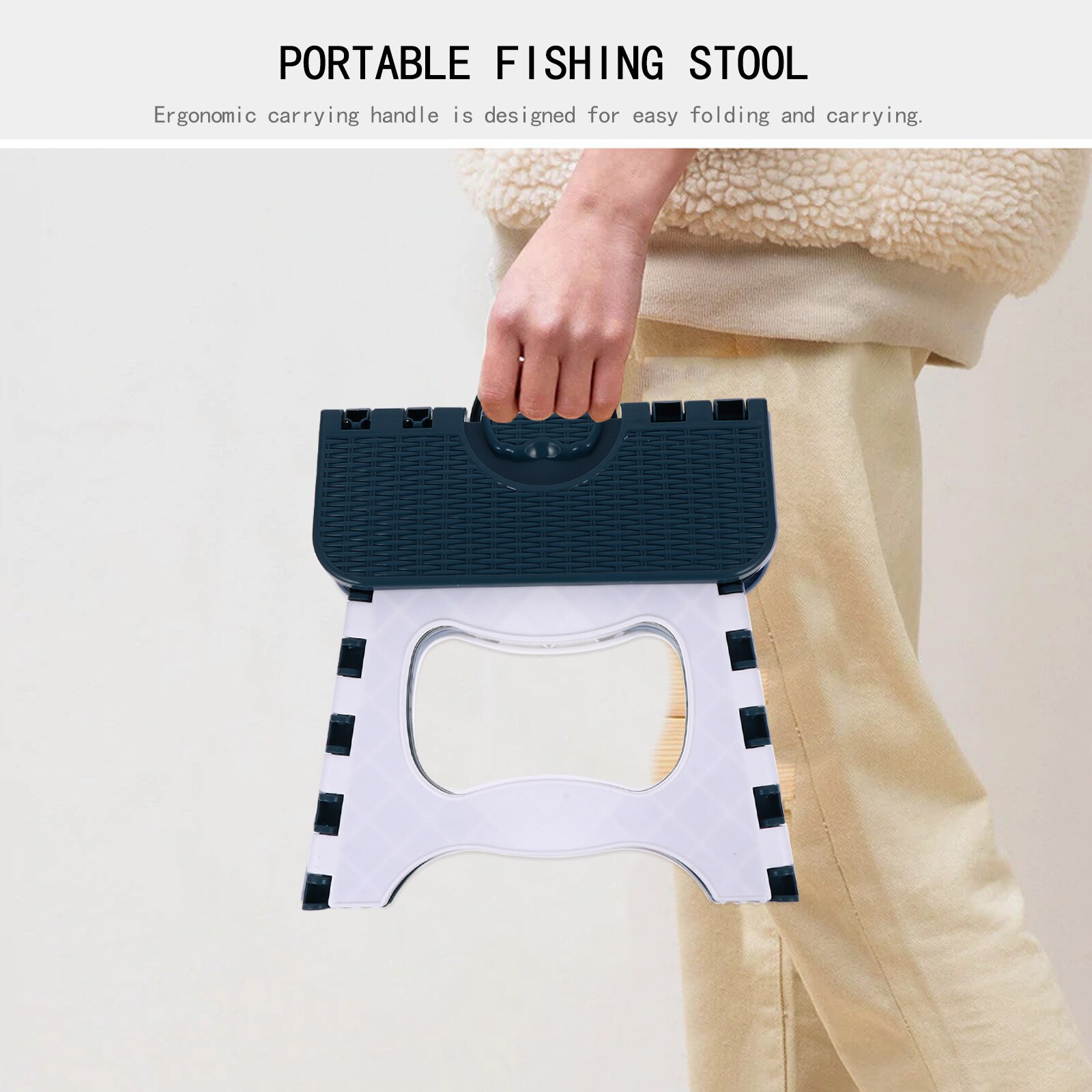 Folding Step Stool Plastic Foldable Stool Outdoor ... – Grandado