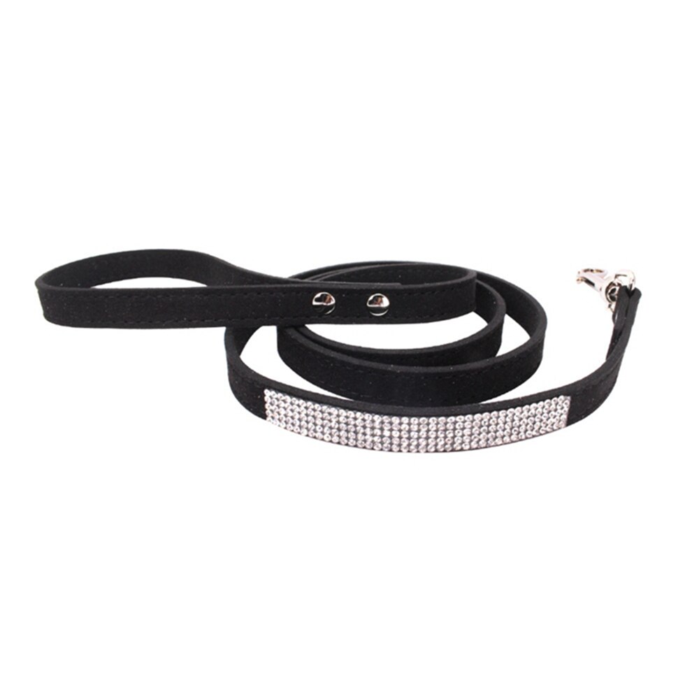 Bling Rhinestone Dog Leash Soft Suede Leather Cat ... – Grandado