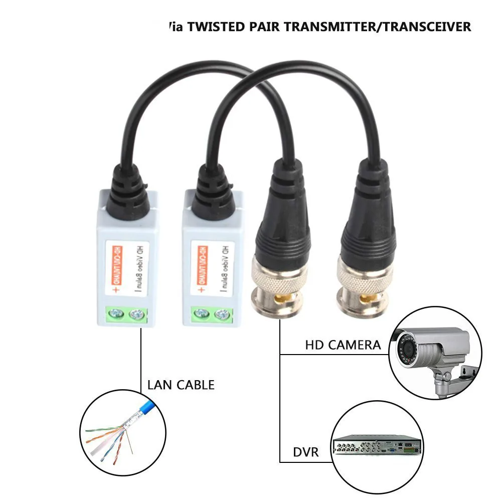 CCTV Camera Passive Video Balun BNC Connector Coax... – Grandado