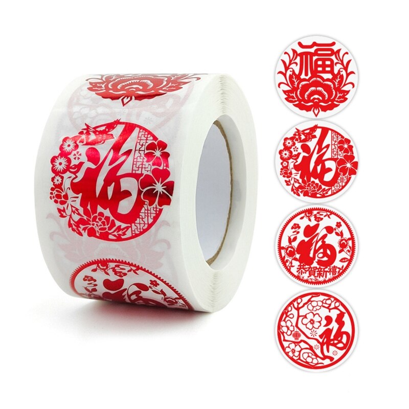 500pcs Chinese Year Stickers Lucky Character Seal ... – Grandado