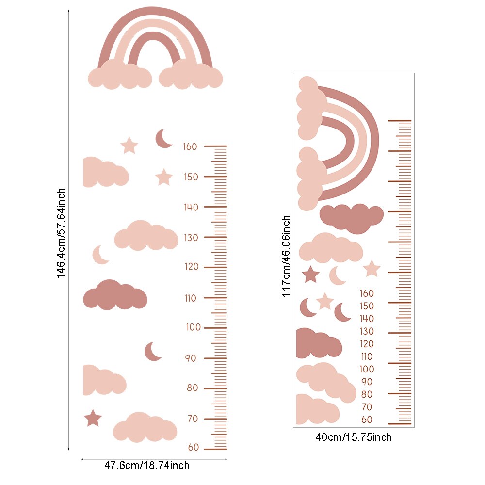 Clouds Rainbow Height Measure Wall Stickers Home D... – Vicedeal