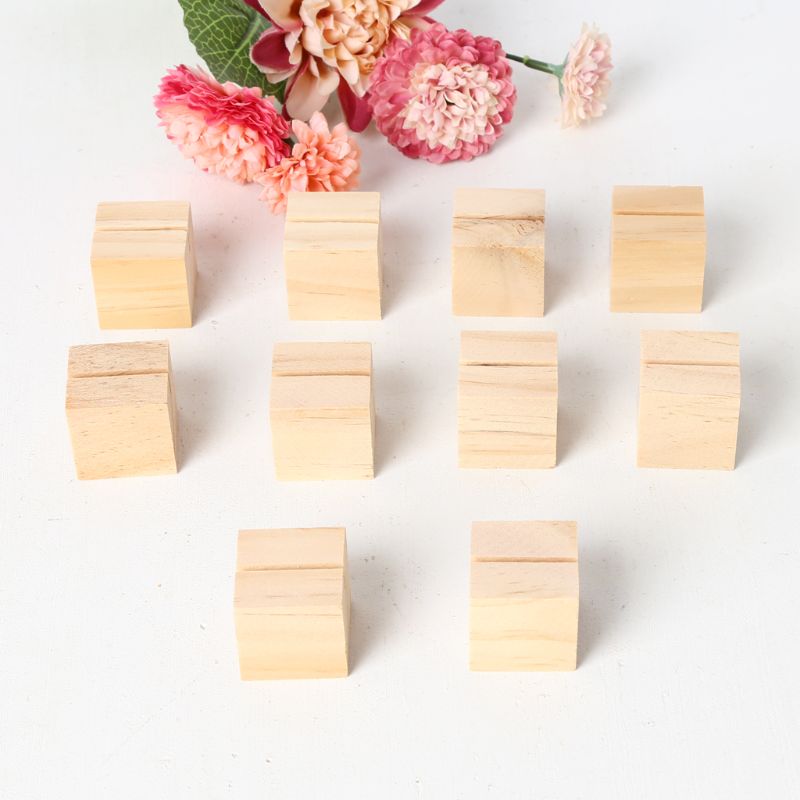 10pcs Natural Wood Numbers Photo Display Stand Bus... – Grandado