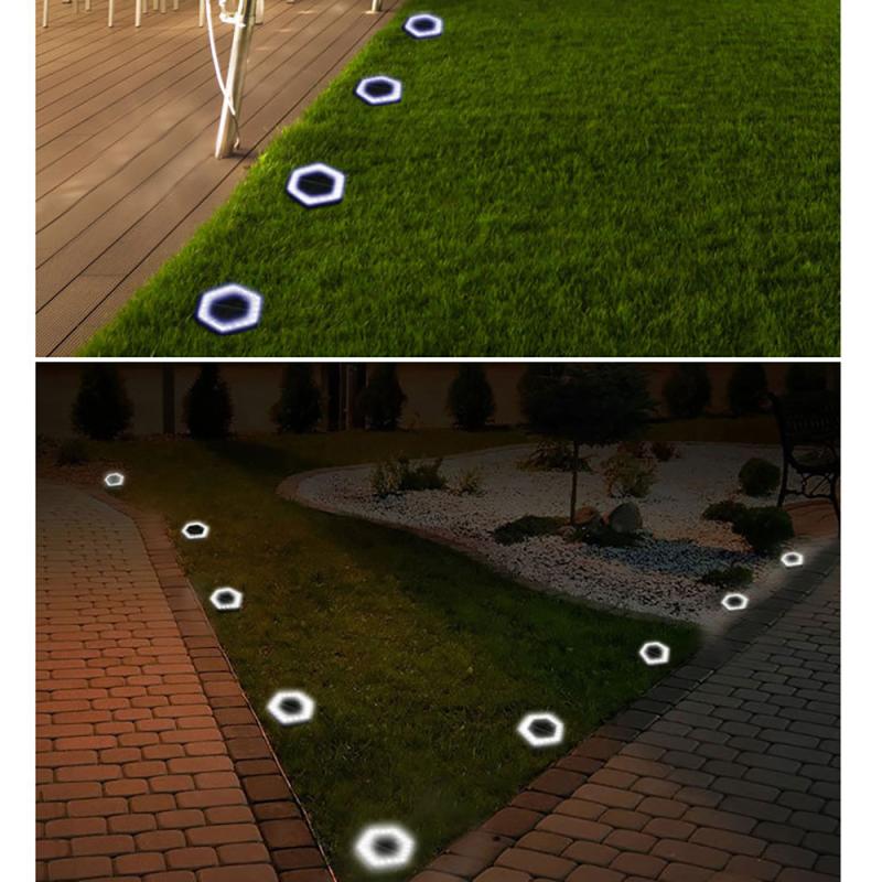 4pcs Hexagon Garden Decor Bright Ground Light Land... – Grandado