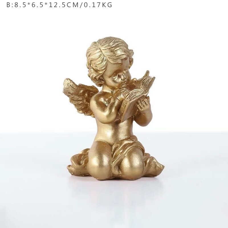 Nordic Golden Angel Character Statue Crafts Deskto... – Grandado