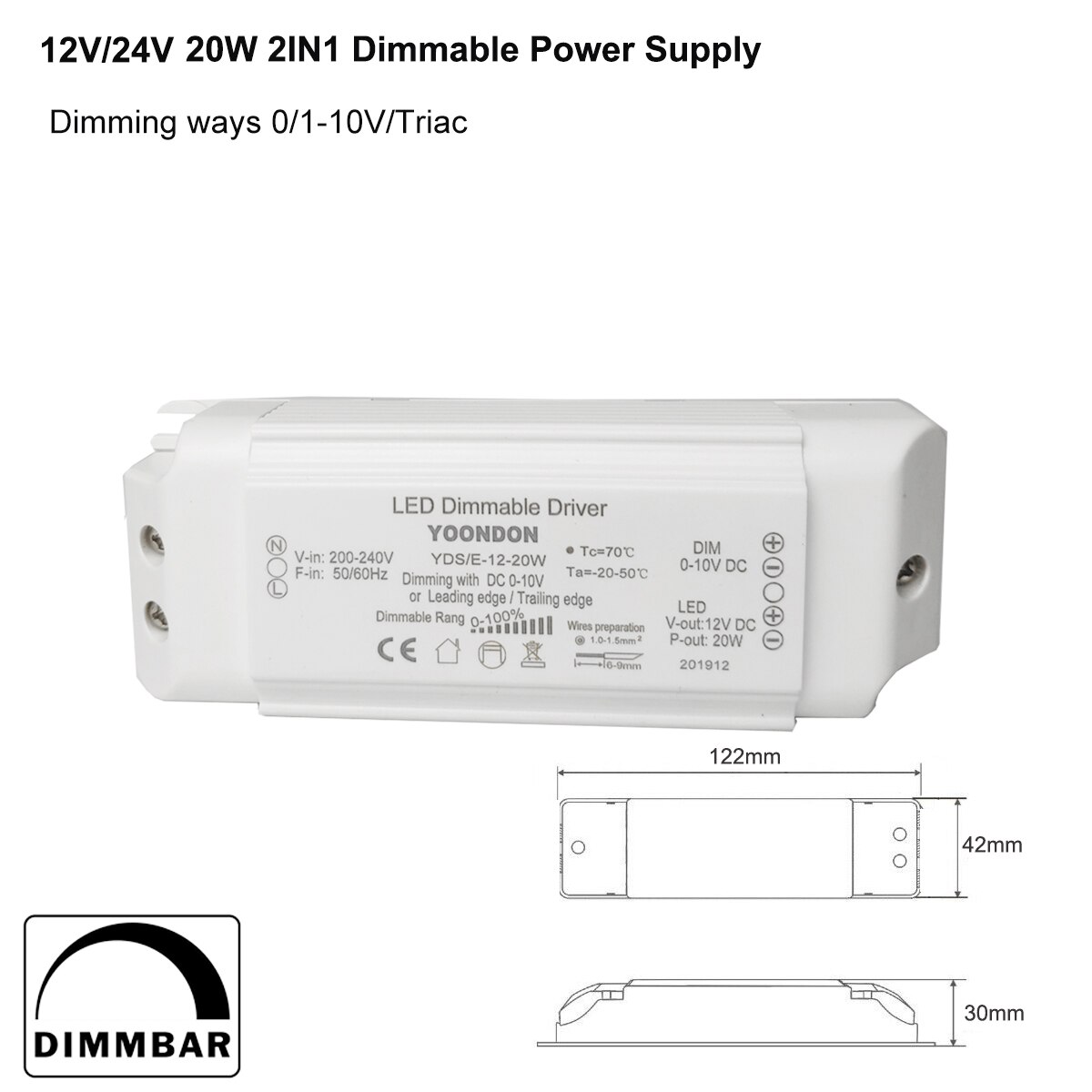 AC 220V Dimmable LED Driver DC12V/24V 20W 40W 60W ... – Grandado