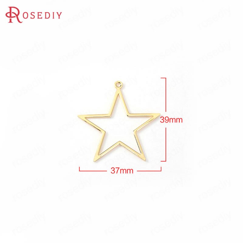 (34674)6PCS 37*39MM 24K Gold Farbe Messing Big Sta... – Vicedeal