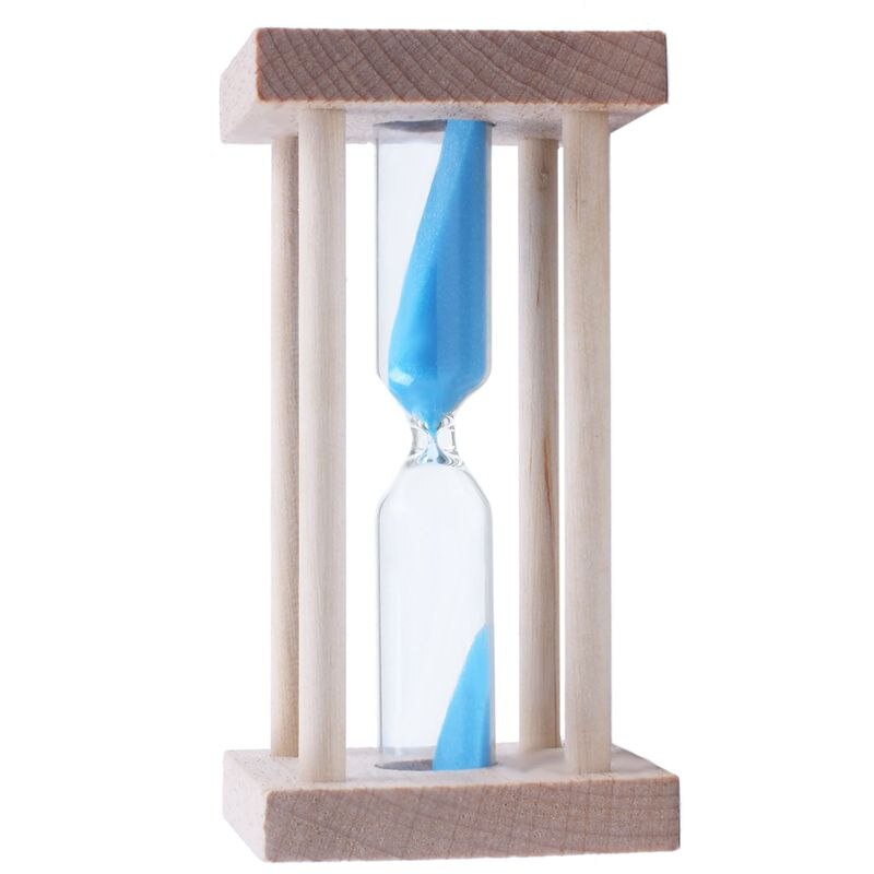 1 stk træ + glas + sand 5 minutter lille firkantet timeglas 9 * 4.5 * 4 ...