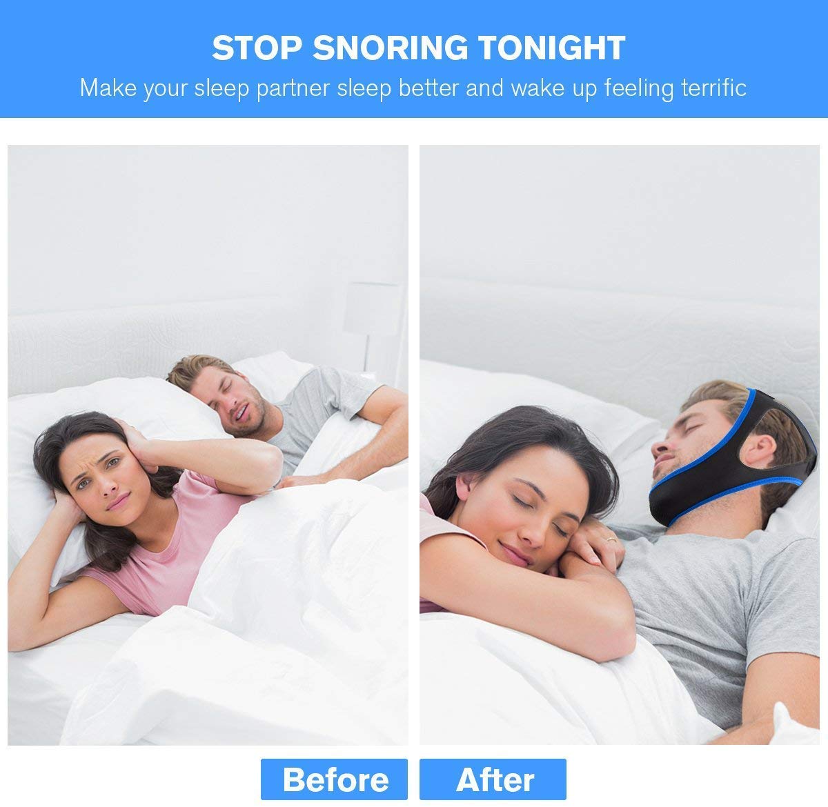Anti Snore Stop Snoring Chin Strap for Snoring Sol... – Grandado