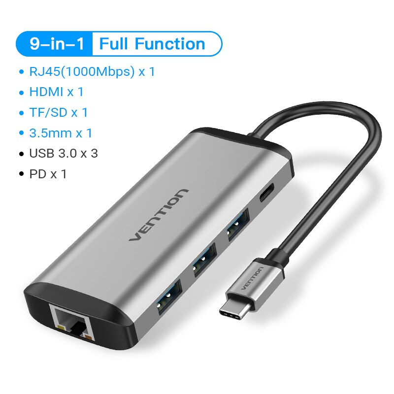Vention usb c hub type c til usb 3.0 dockstation u... – Vicedeal