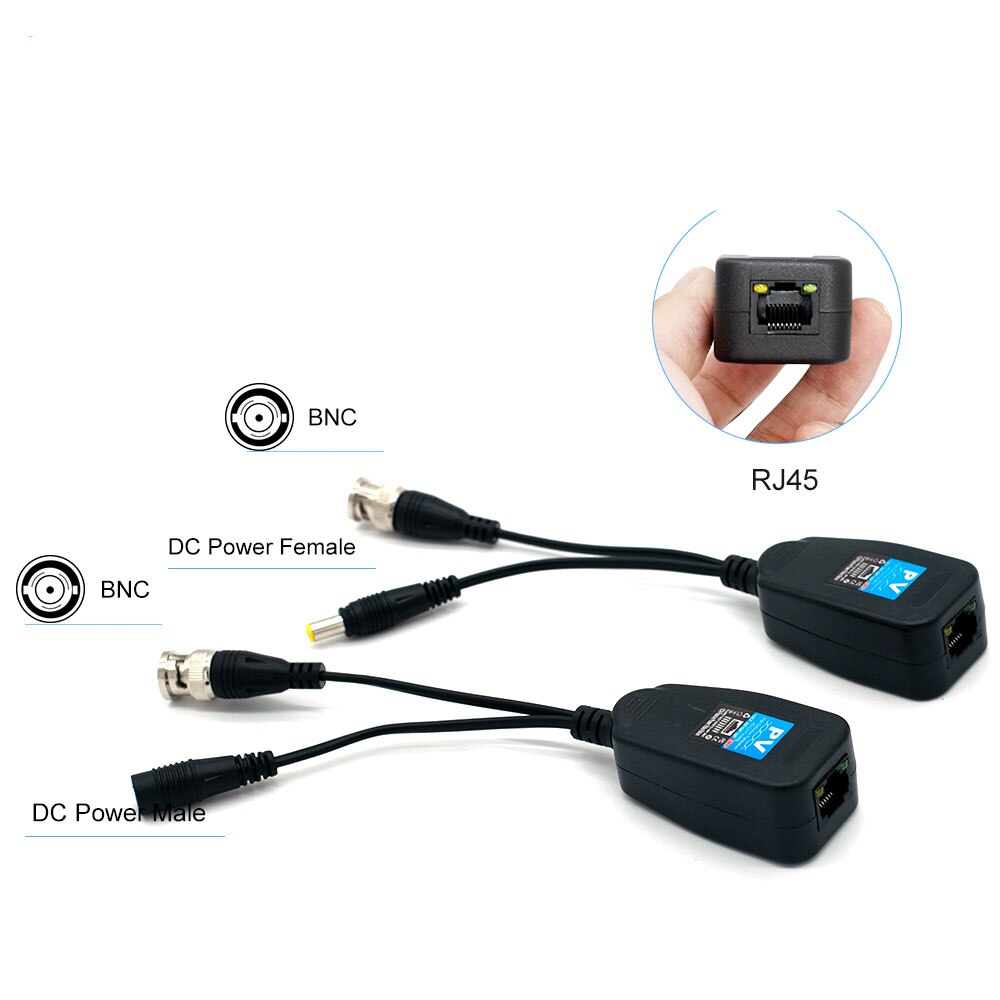 10 Pairs 5MP Video Power Balun BNC Audio to RJ45 C... – Grandado