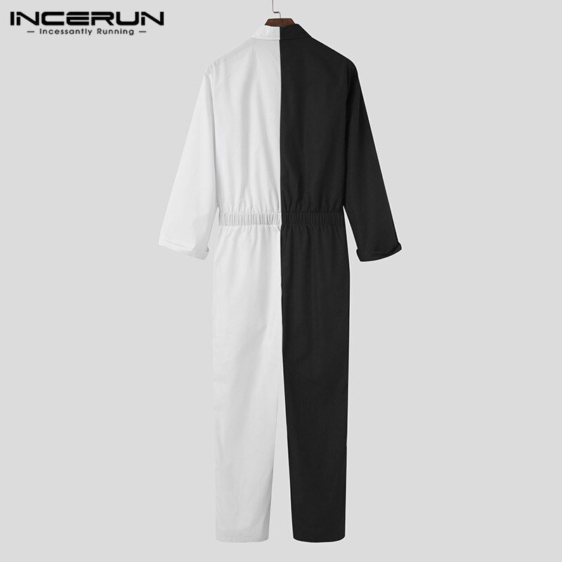 INCERUN Men Leisure Jumpsuits Long Sleeve Lapel Ne... – Grandado