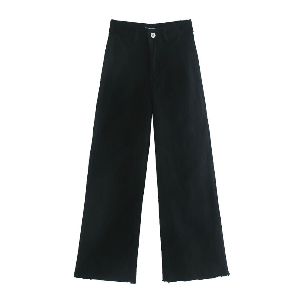 Women Jeans with High Wasit Solid Zipper Wide Leg ... – Vicedeal