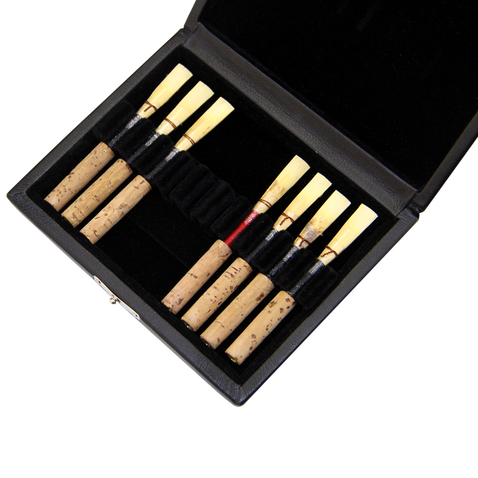 Batesmusic 10 stk obo reed taske træ + pu læder re... – Grandado