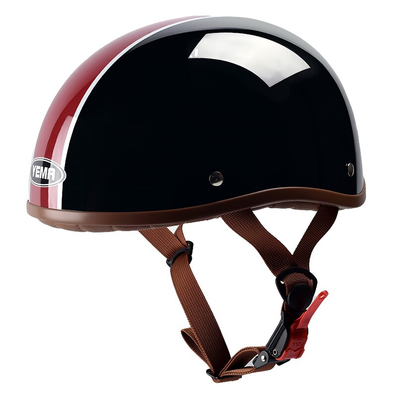 Yema Motorhelm Met Bril Halley Vintage Half Open G... – Grandado