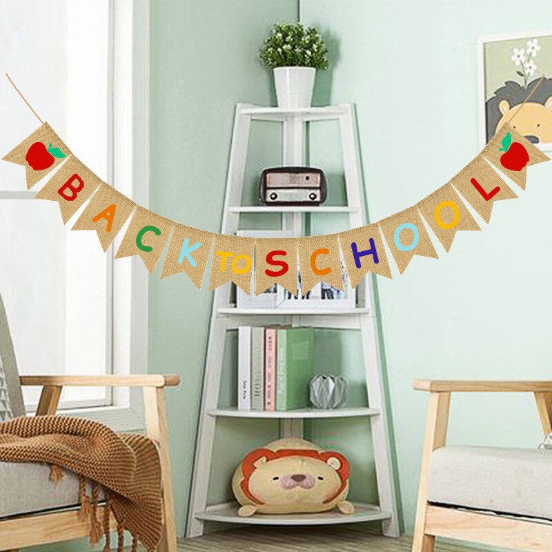 Burlap Welcome Banne Bunting Sign Back To School B... – Grandado