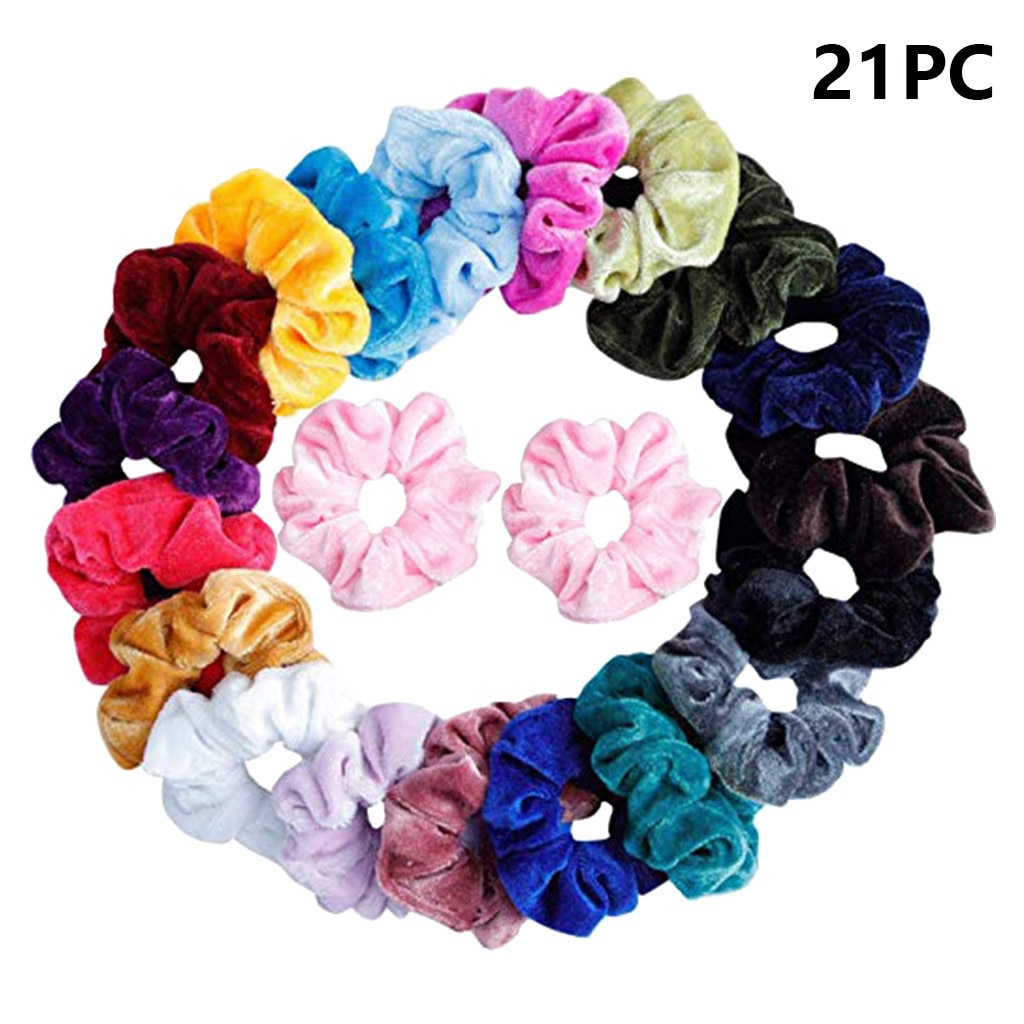 21 Pcs Zachte Chiffon Fluwelen Satin Hair Chouchou... – Vicedeal